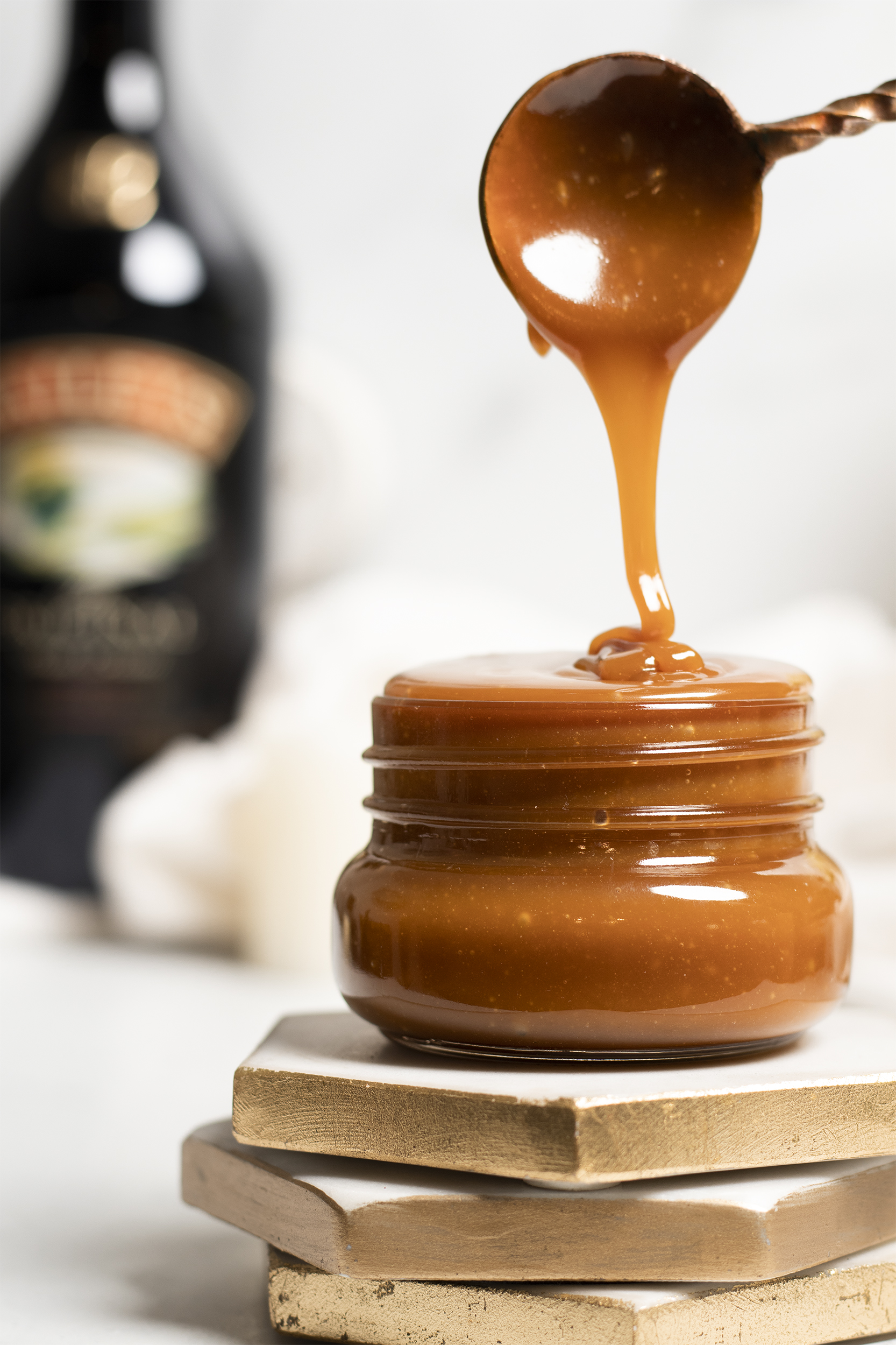 Easy Irish Cream Caramel Sauce - The Petite Whisk